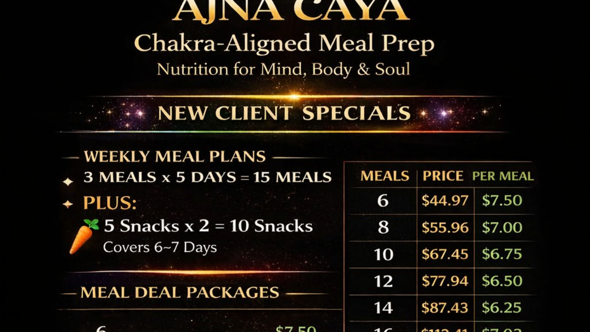 Order Ajna Caya Chakra Kitchen by Chef Dolche | Menu & Prices | Los Angeles